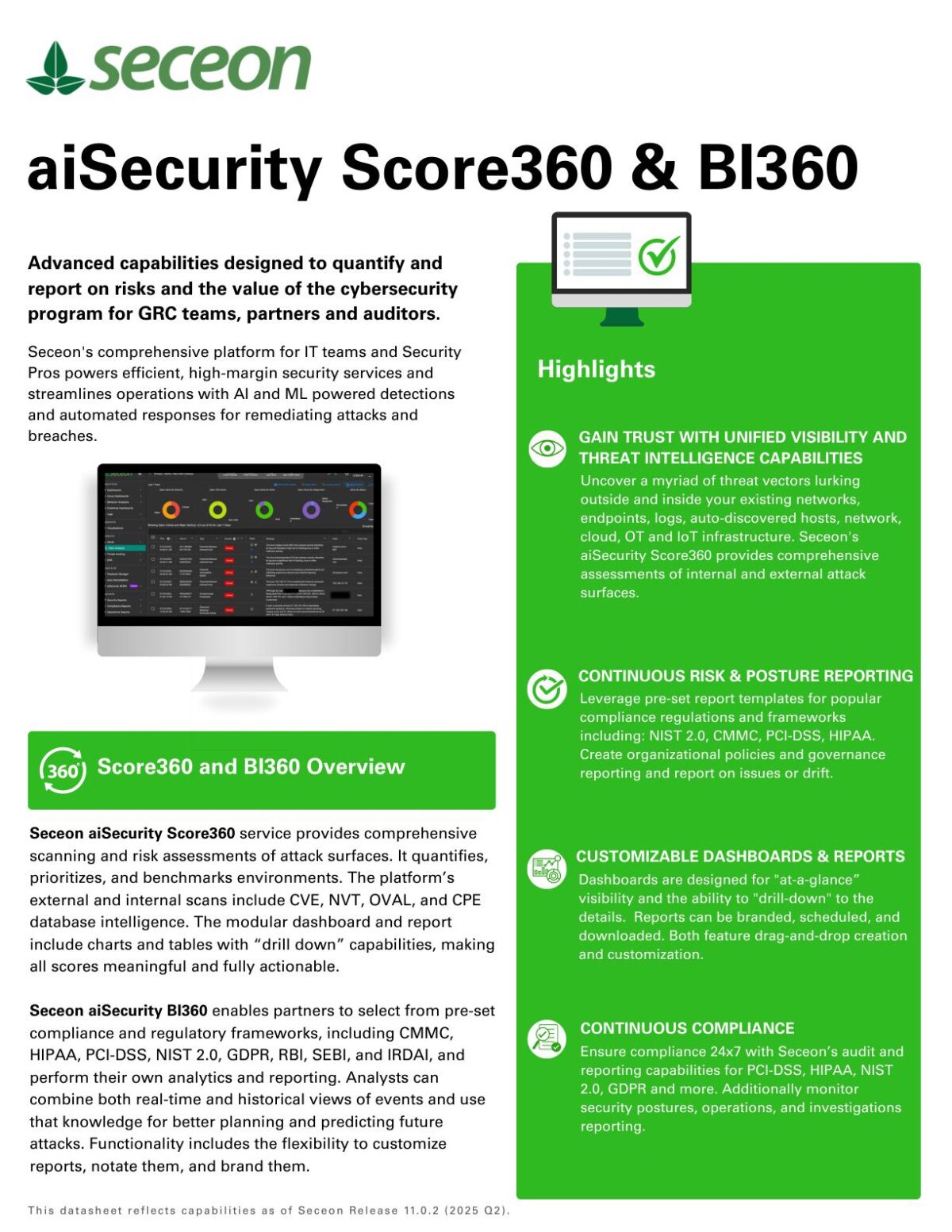 Cyber Risk Scoring Platform | Seceon Score360 & BI360 Aavex